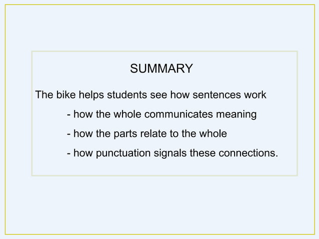 Sentence Structure Using a Bike Metaphor | PPT