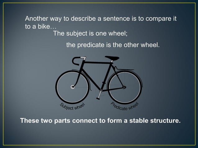 Sentence Structure Using a Bike Metaphor | PPT