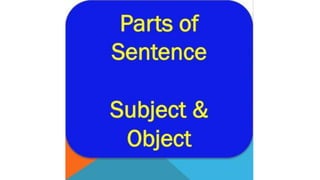 Parts of Sentence | Subject & Object | PPTX | Programming Languages ...