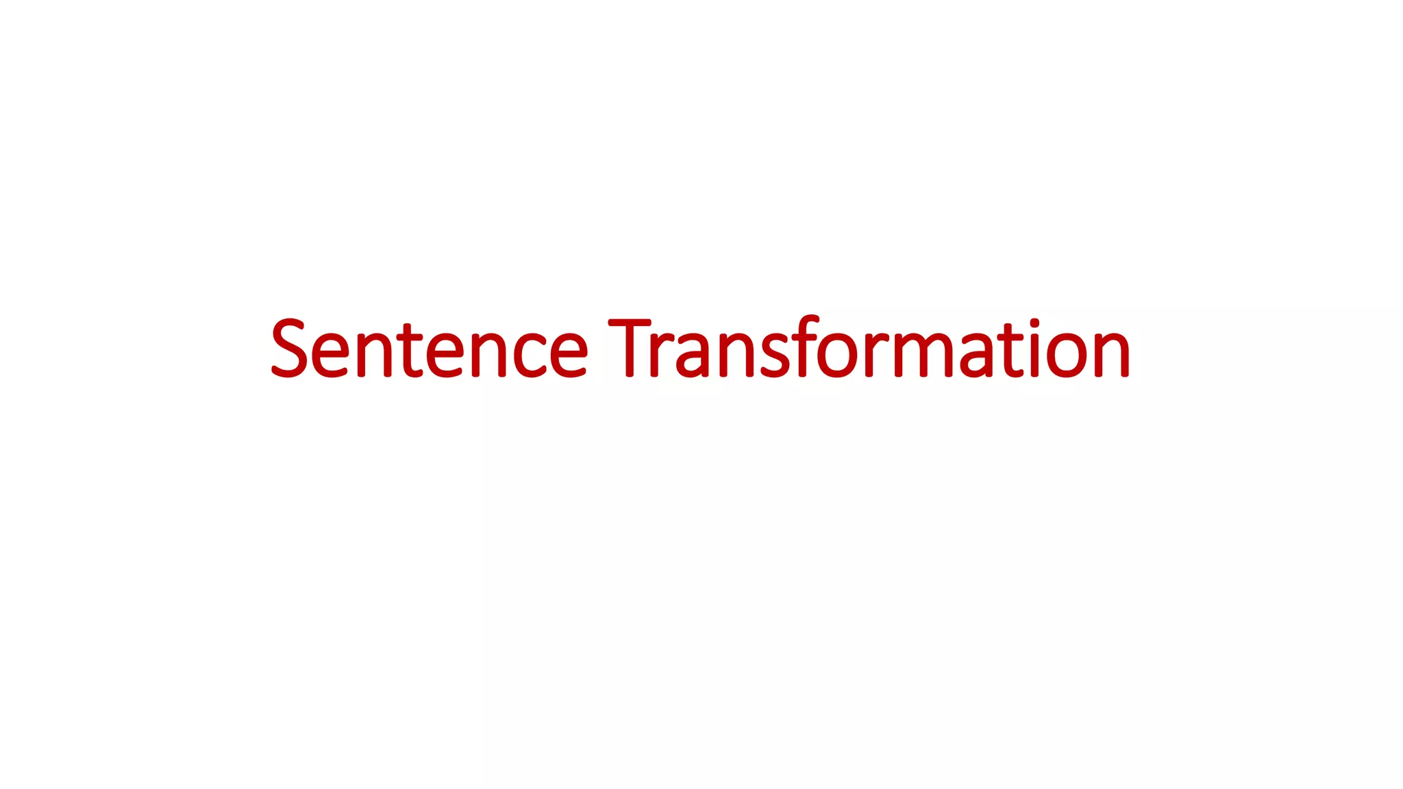 Sentence transformation | PDF