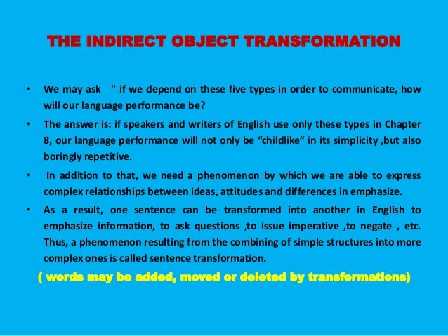 Sentence transformation chapte 9 presentation