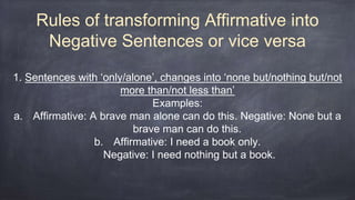 Sentence transformation part 1 | PPTX