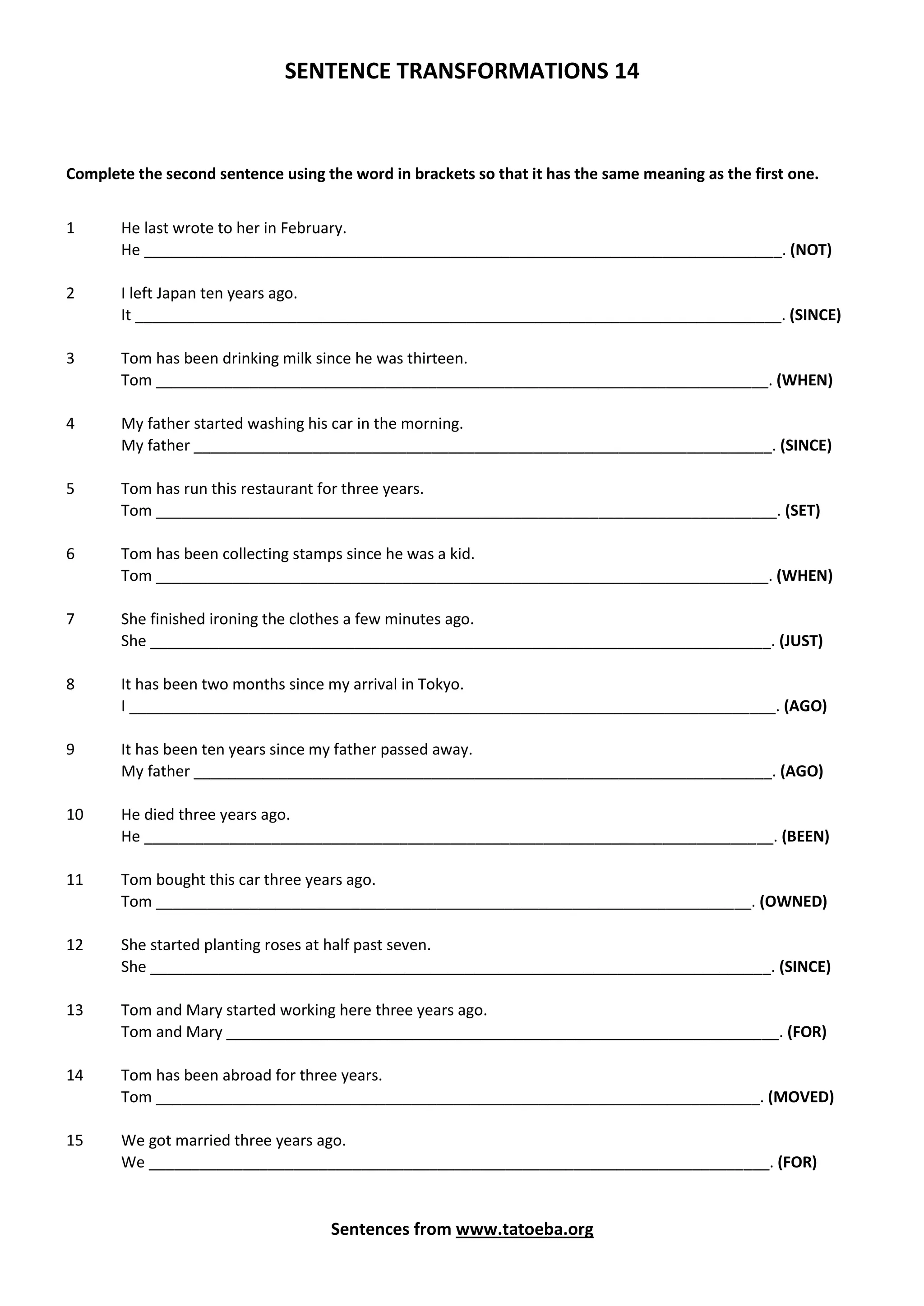 SENTENCE TRANSFORMATIONS 14 (PRESENT PERFECT, PAST SIMPLE).pdf