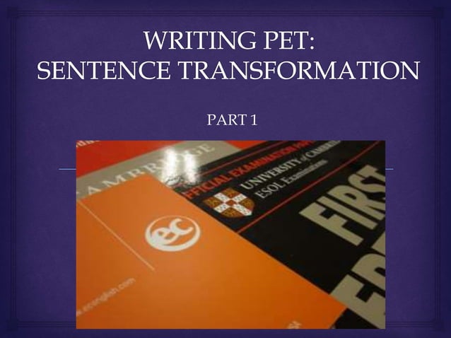 Sentence transformation workshop | PPT