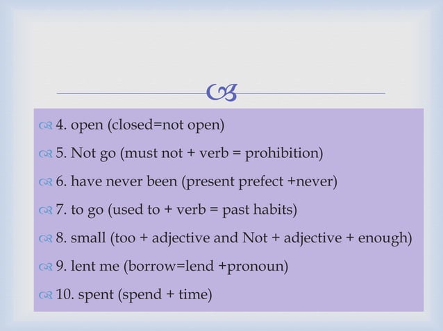 Sentence transformation workshop | PPT