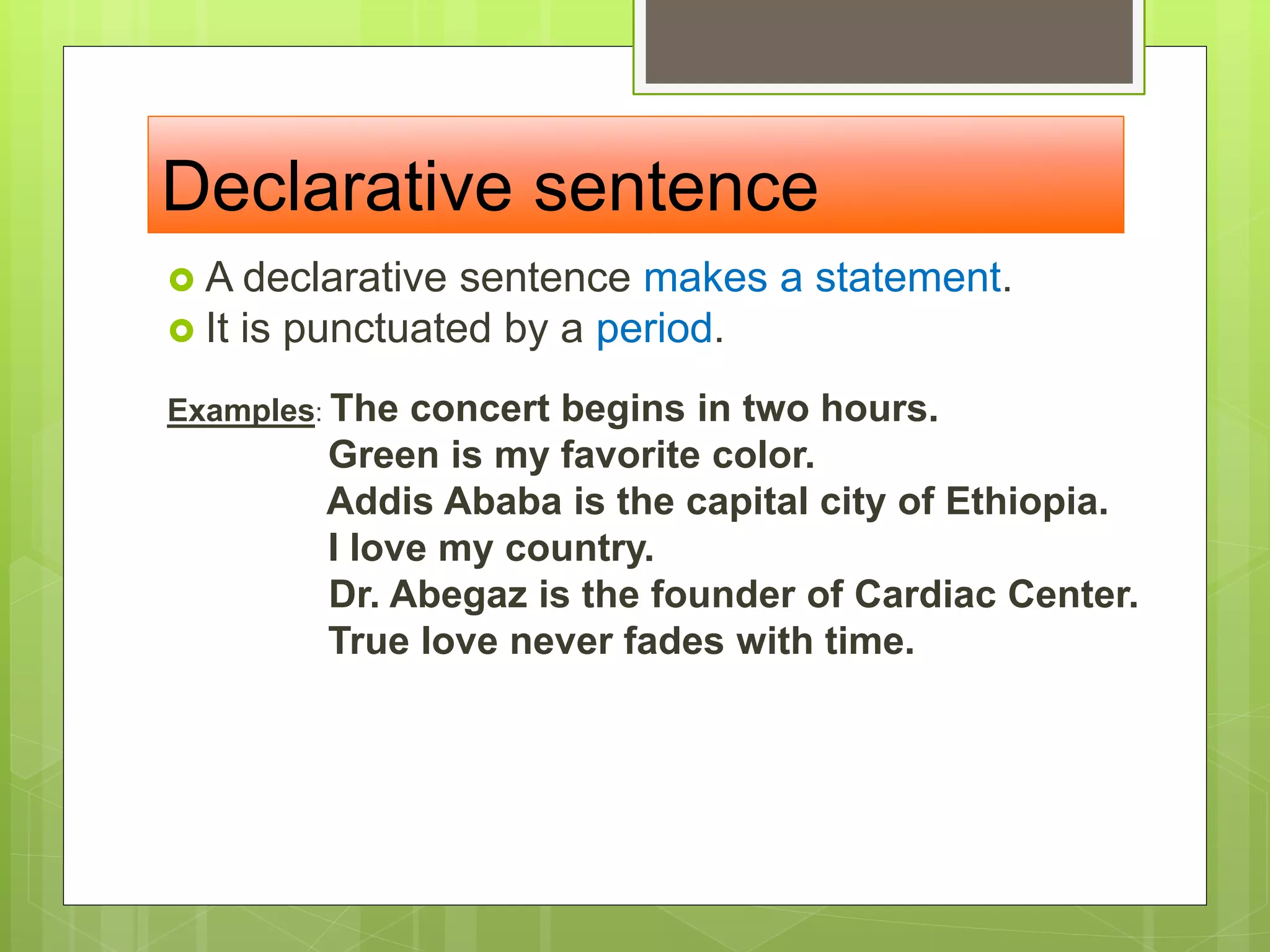 Sentence Types: Declarative, Interrogative, Imperative and Exclamatory ...
