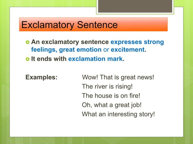Sentence Types: Declarative, Interrogative, Imperative and Exclamatory ...
