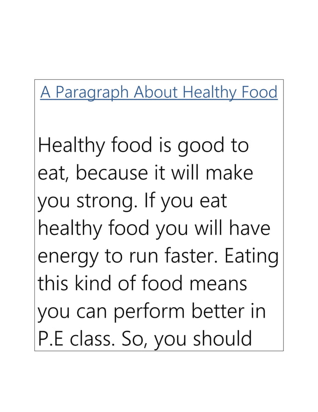 Sentence Type Display | DOCX | Nutrition | Healthy Living