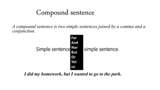 Sentence types simple,compound,complex powerpoint | PPTX