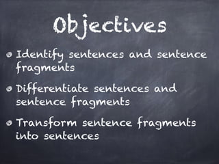 Sentence v.s. fragments | PPT