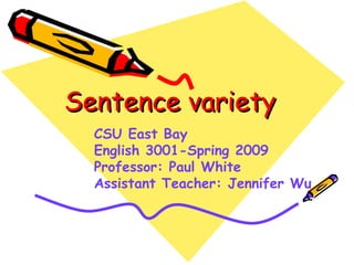 Sentence Variety | PPT