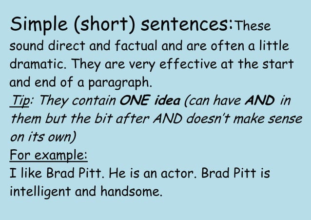 Sentence variety | PPT