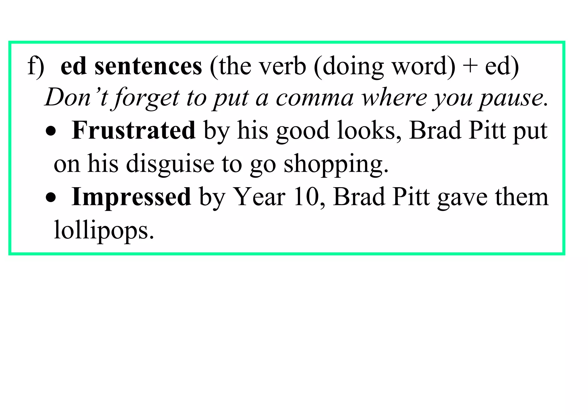 Sentence variety poster | PPT