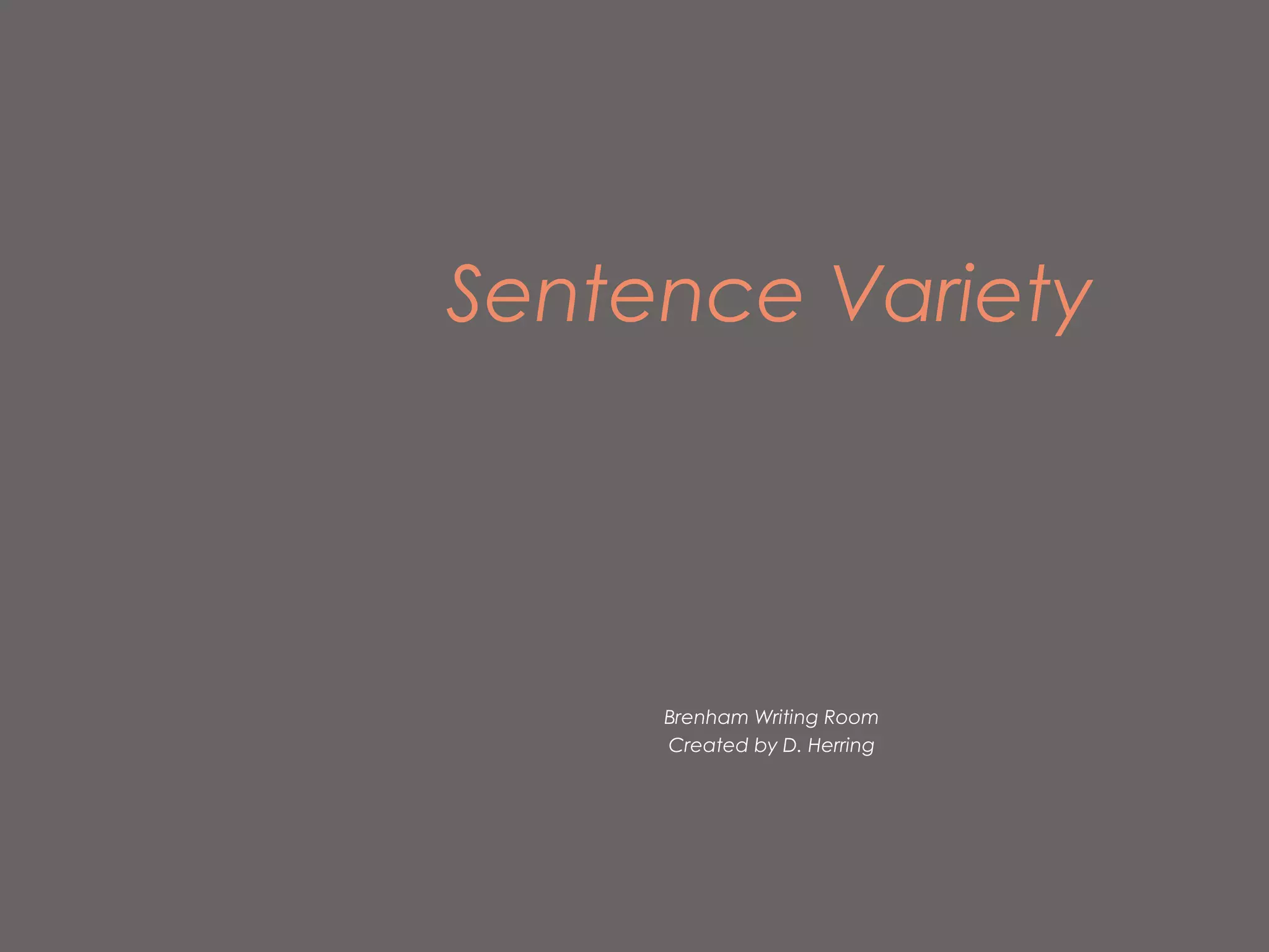 Sentence variety wr | PPT