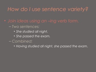 Sentence variety wr | PPT