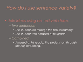 Sentence variety wr | PPT