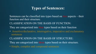 SENTENCE WITH ITS TYPES.pptx.simple tense | PPTX