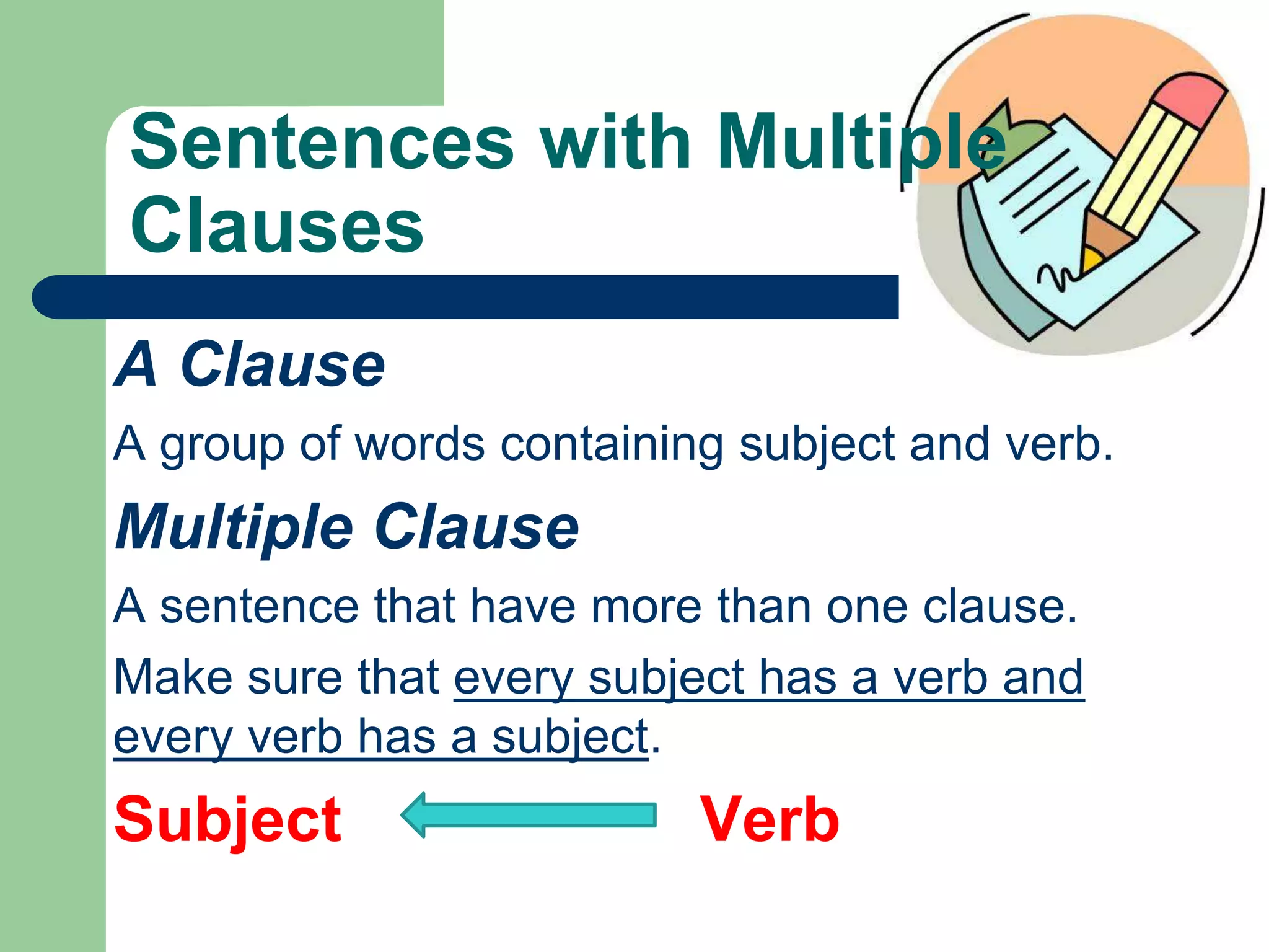 Sentence with Multiple Clauses | PPTX