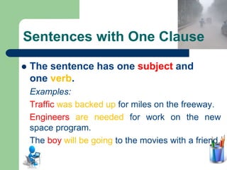 Sentence with One Clause | PPTX