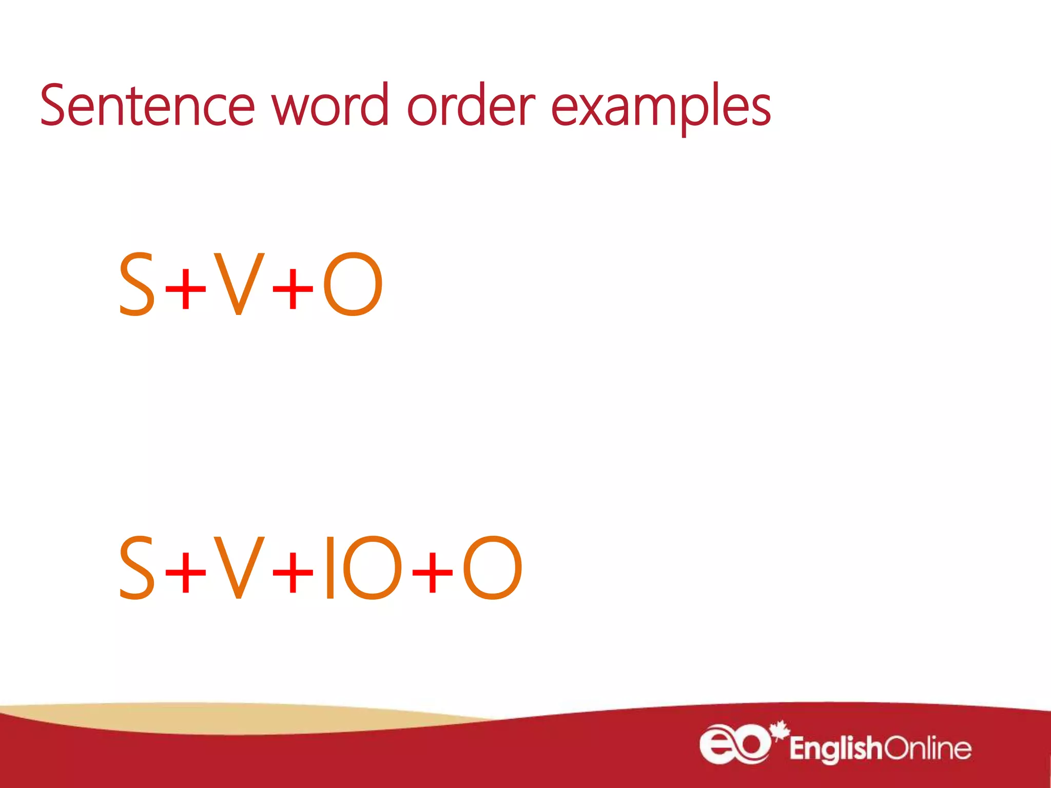 Sentence word order | PPTX