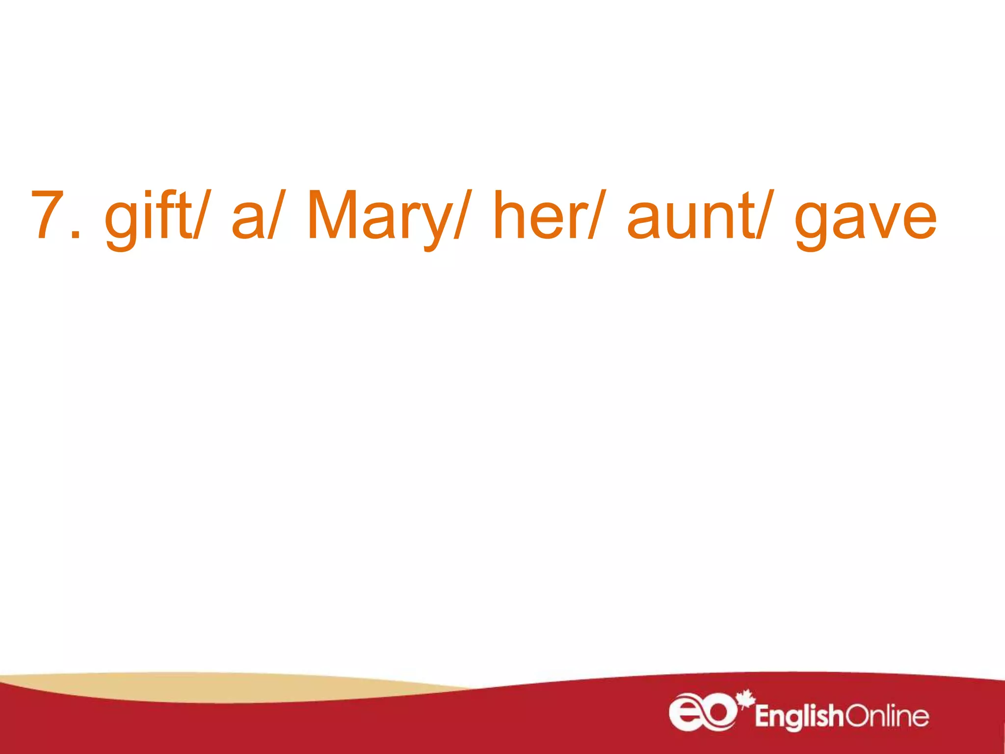 Sentence word order | PPTX