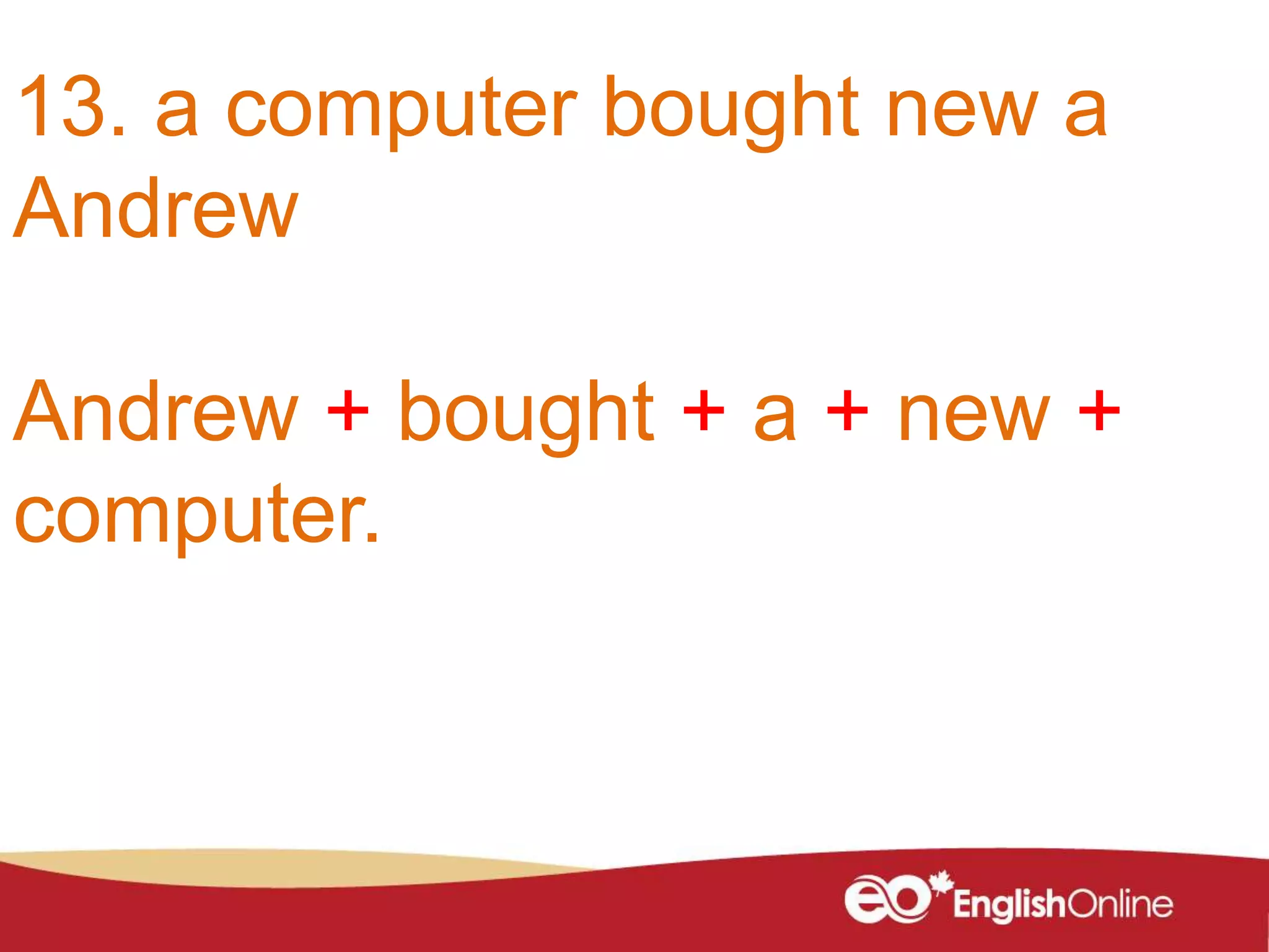 Sentence word order | PPTX