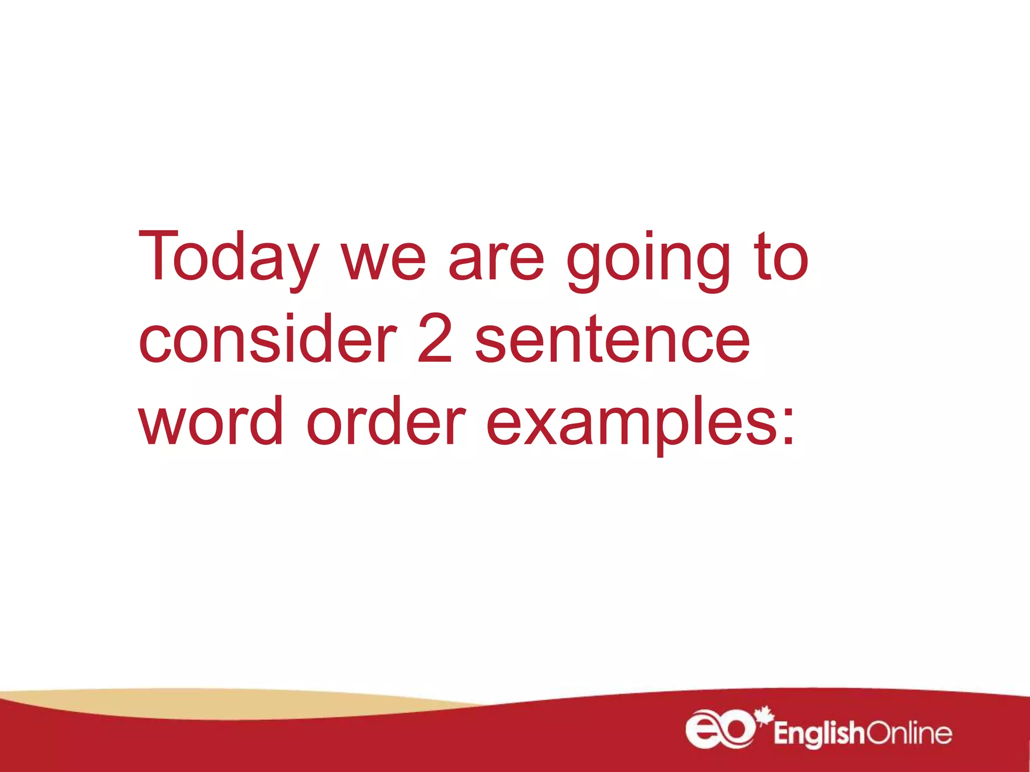 Sentence word order | PPTX