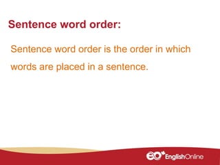 Sentence word order | PPTX
