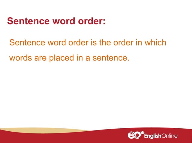 Sentence word order | PPTX | Programming Languages | Computing