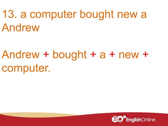 Sentence word order | PPTX | Programming Languages | Computing