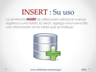 Sentencia SQL INSERT | PDF | Databases | Computer Software and Applications