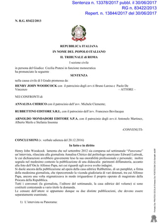 Sentenza Woodcock Chirico | PDF