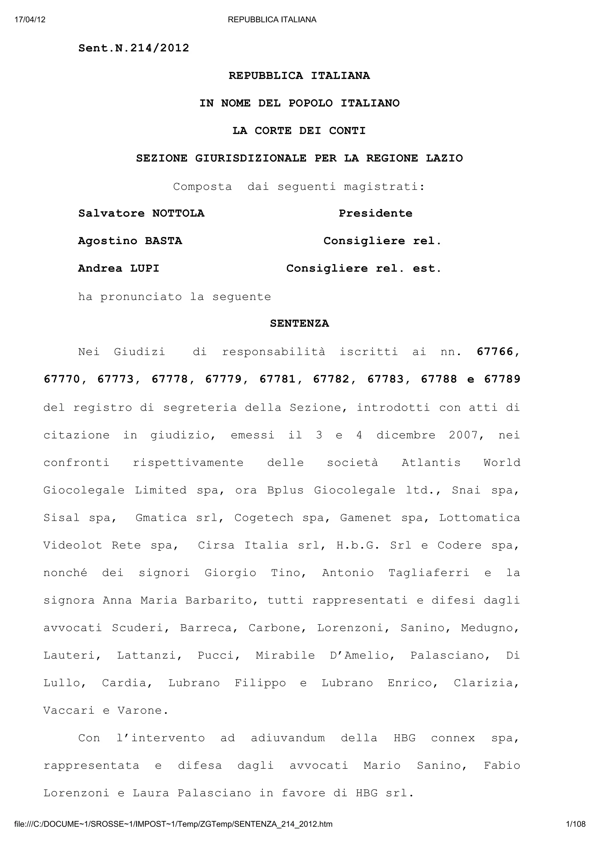 Sentenza 214 2012 | PDF