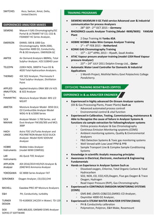 Senthilkumar Resume for Analyzer/Instrument service/maintenance engg ...