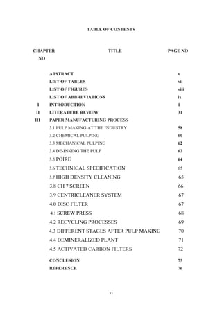 DISSERTATION ON SUN PAPER MILL | PDF