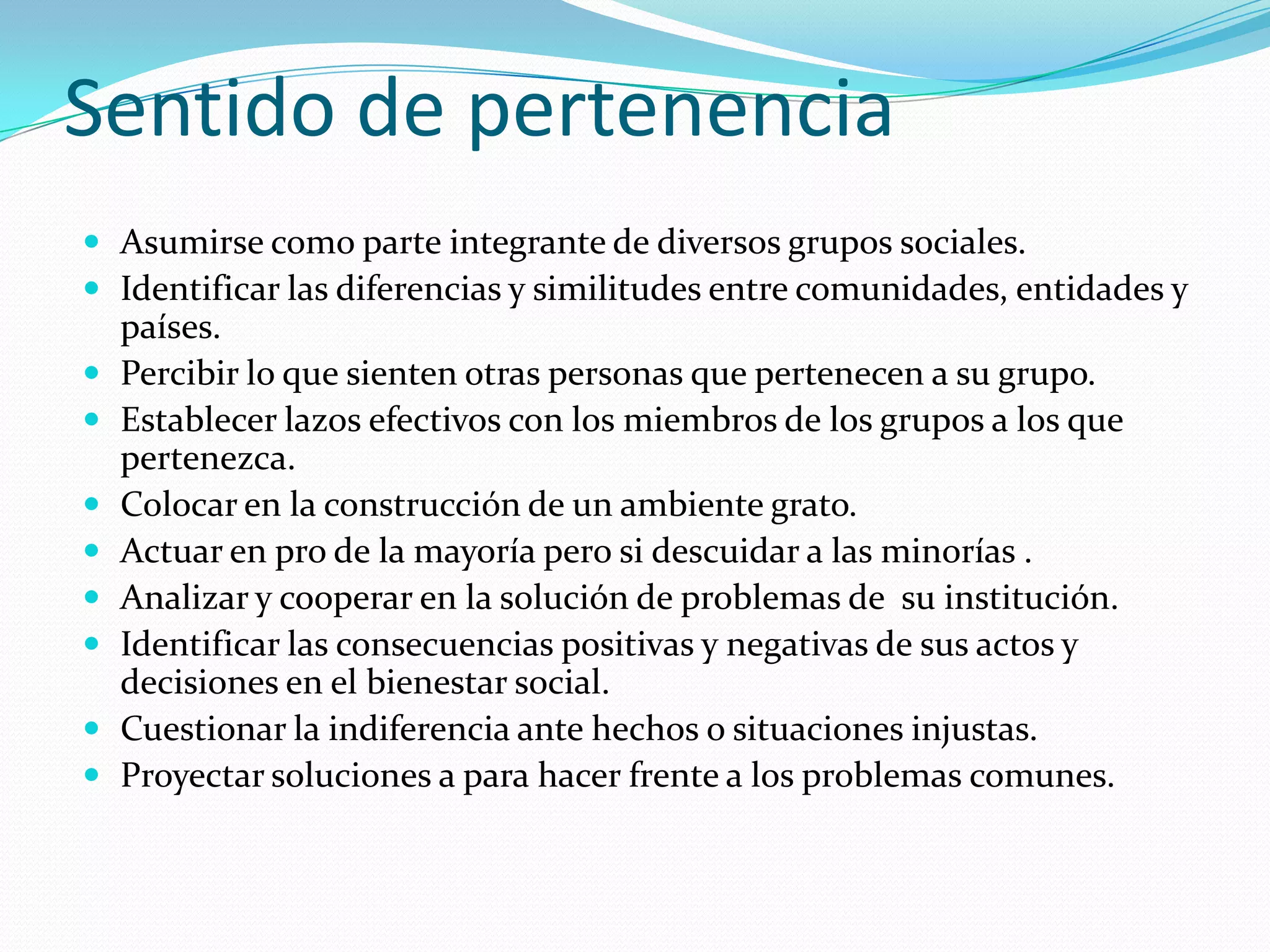Sentido de pertenencia | PPTX