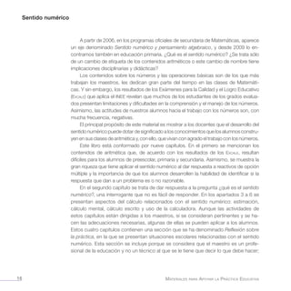 Sentido numérico inee materiales para la práctica educativa | PDF