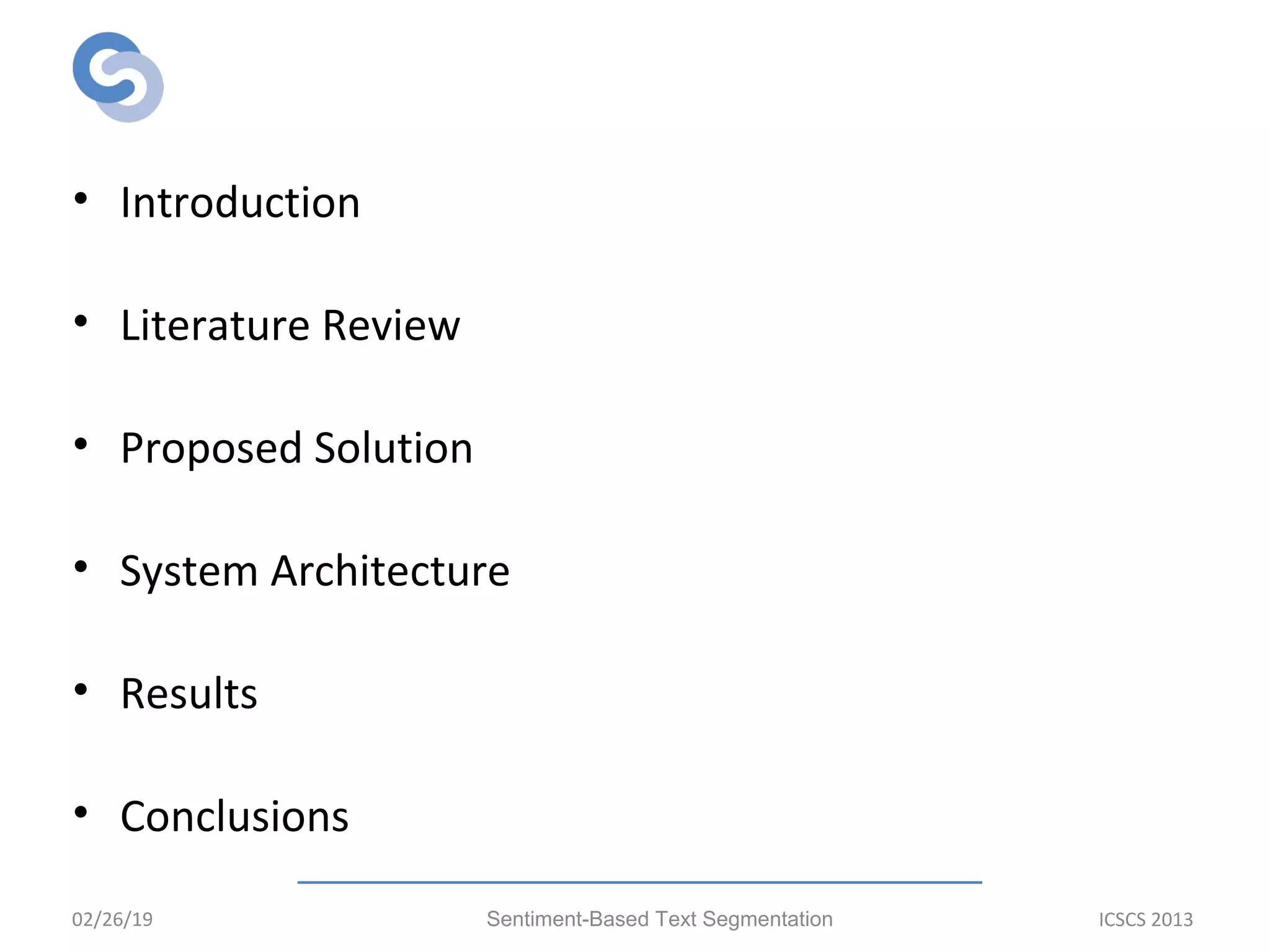 Sentiment Based Text Segmentation Ppt