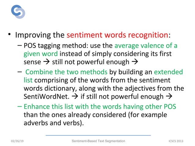 Sentiment Based Text Segmentation Ppt