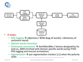 Sentiment based text segmentation | PPT