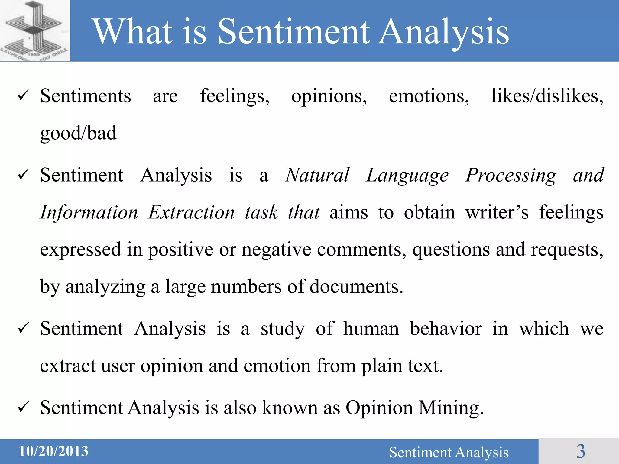 Sentiment analysis | PPTX