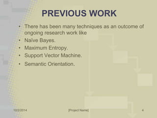 Sentiment analysis using naive bayes classifier | PPTX