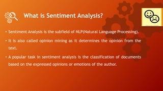 Sentiment Analysis on Twitter | PPTX