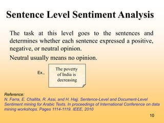 Aspect Level Sentiment Analysis for Arabic Language | PPT