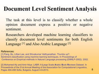 Aspect Level Sentiment Analysis for Arabic Language | PPT
