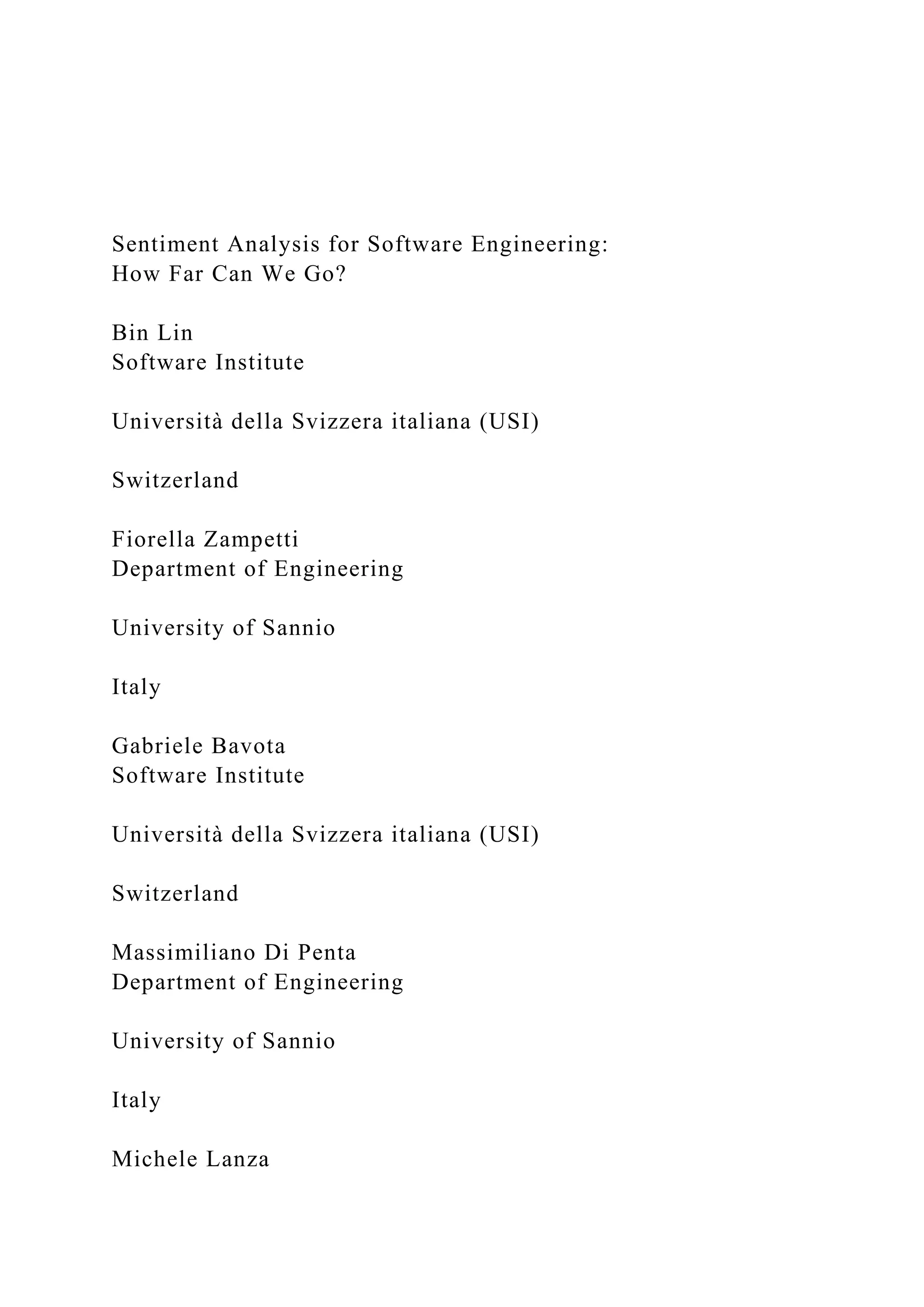 Sentiment Analysis for Software EngineeringHow Far Can We G.docx