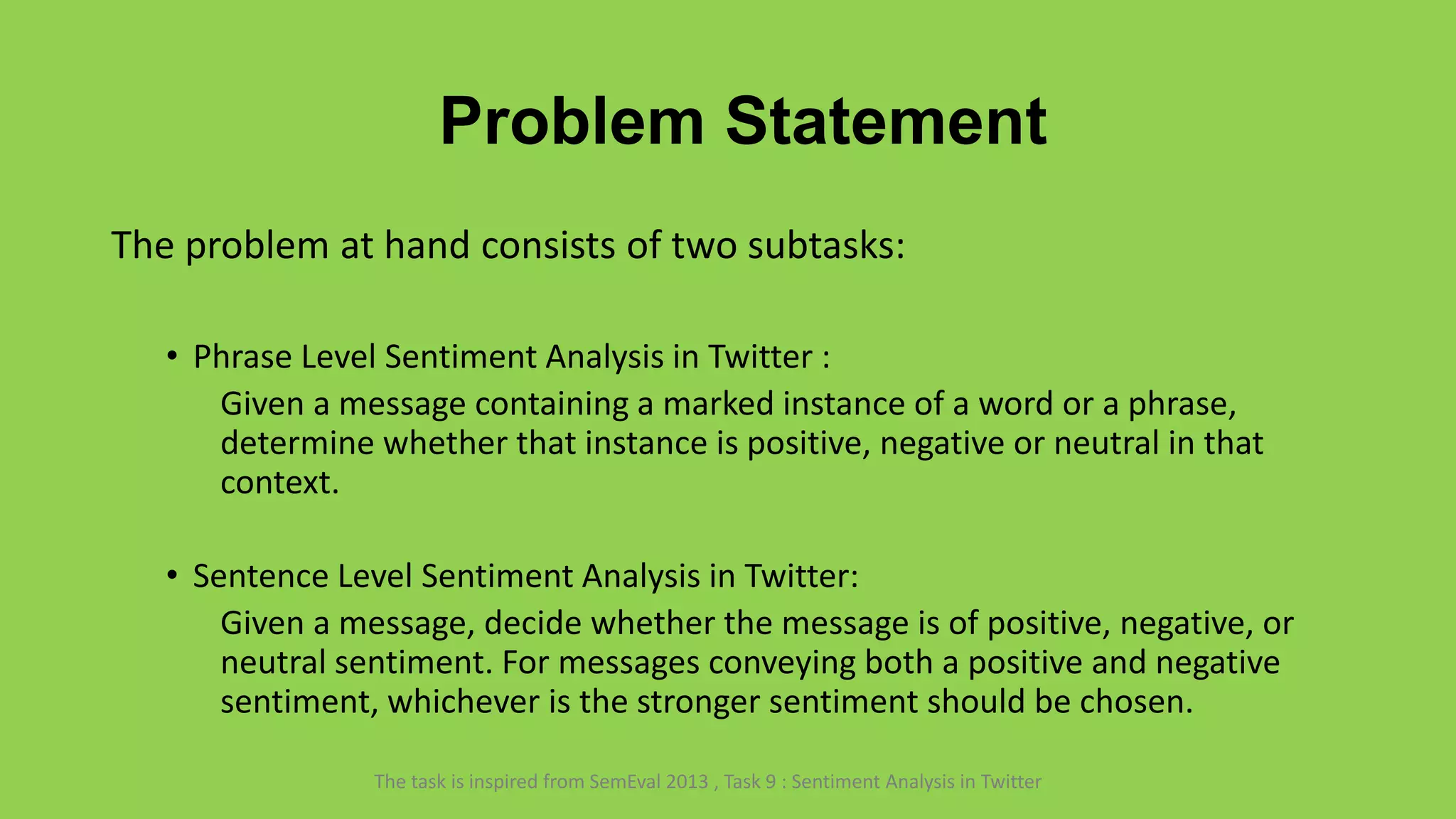 Sentiment Analysis in Twitter | PPTX