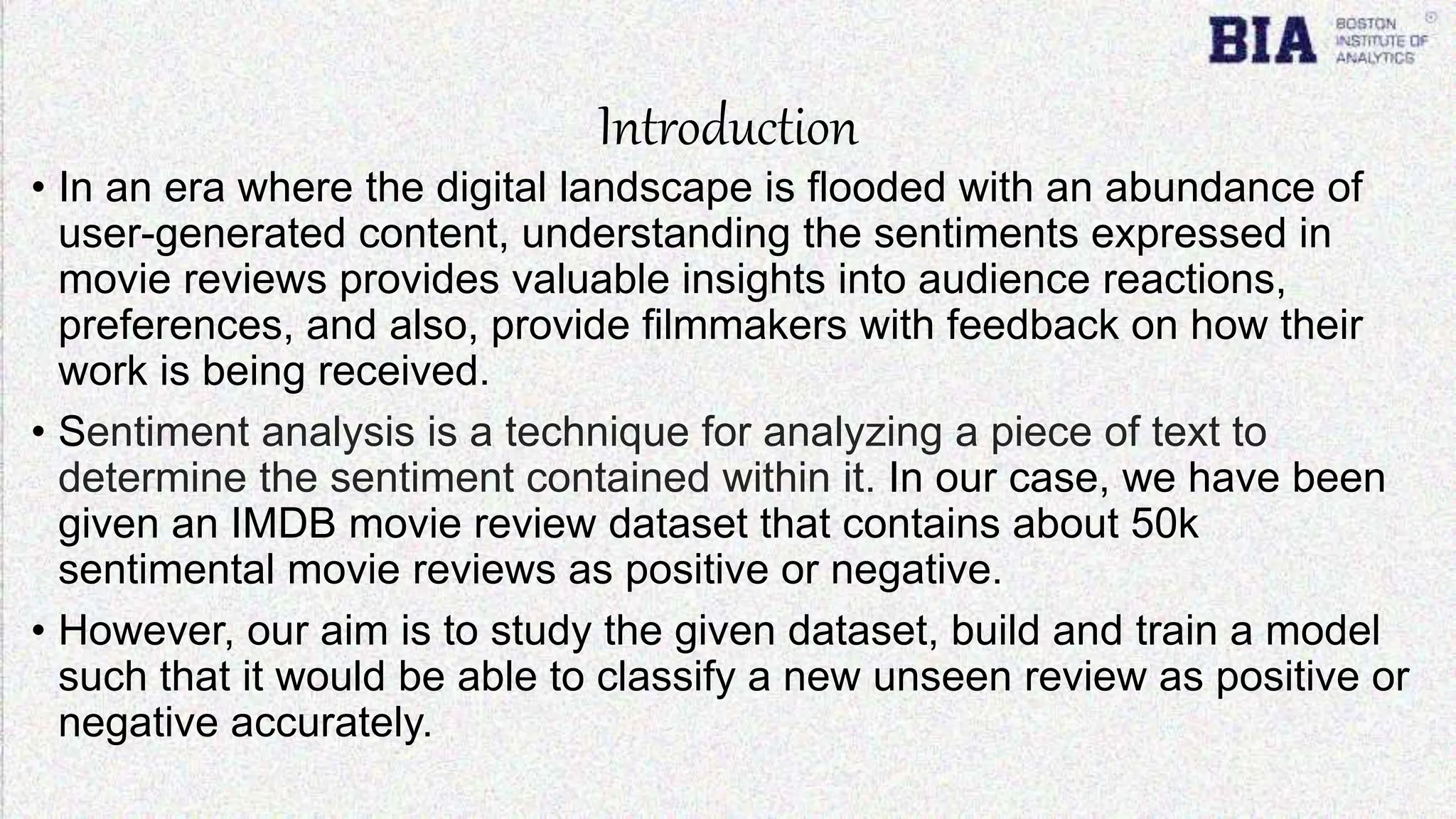 Analyzing Movie Reviews : Machine learning project | PPTX