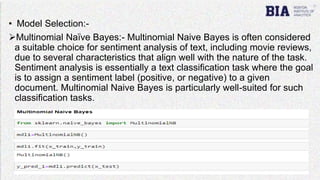 Analyzing Movie Reviews : Machine learning project | PPTX