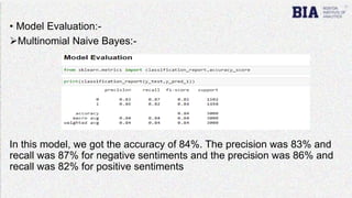 Analyzing Movie Reviews : Machine learning project | PPTX